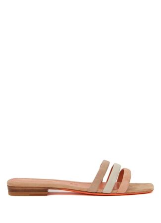 Santoni Kadın Bej Bantlı Deri Terlik 36 EU