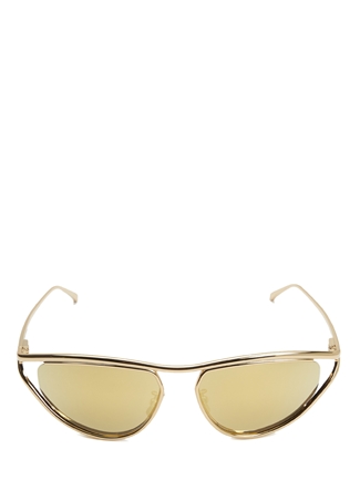 Bottega Veneta Kadın Gold Cat-Eye Formlu Güneş Gözlüğü Altın Rengi EU