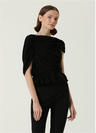 Khaite Kadın Siyah Büzgü Detaylı Bluz XS EU