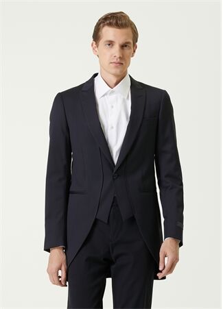 Pal Zileri Erkek Lacivert Kelebek Yaka Yün Ceket 54 IT