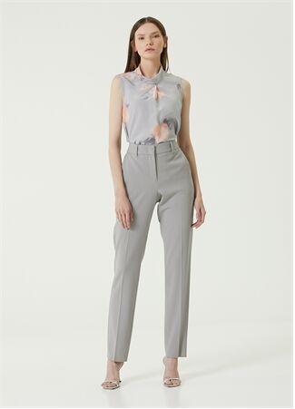 Emporio Armani Kadın Gri Yüksek Bel Boru Paça Yün Pantolon 42 IT Emporio Armani Kadın Gri Yüksek Bel Boru Paça Yün Pantolon 42 IT