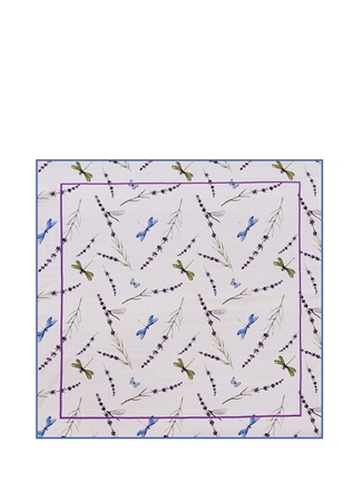 Freya and Shala Kadın Krem Karışık Desenli 40x40 İpek Şal EU