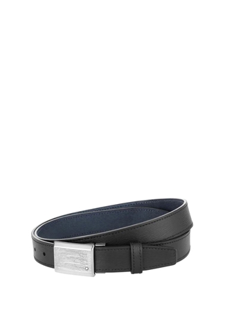 Montblanc Erkek Siyah Logo Detaylı Deri Kemer EU
