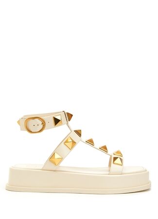 Valentino Garavani Kadın Beyaz Deri Sandalet 36 EU