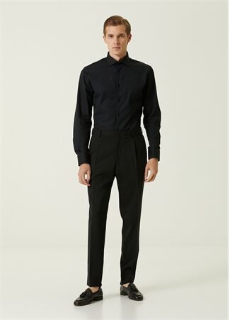 Palzileri Lab Erkek Siyah Pilili Yün Pantolon 50 IT Palzileri Lab Erkek Siyah Pilili Yün Pantolon 50 IT