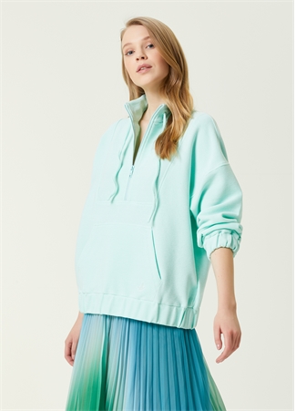 Beymen Club Kadın Mint Dik Yaka Yarım Fermuarlı Sweatshirt Mavi XS Beymen Club Kadın Mint Dik Yaka Yarım Fermuarlı Sweatshirt Mavi XS