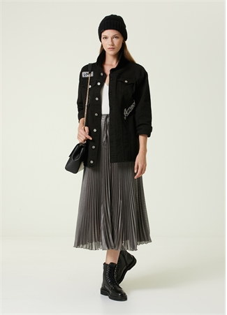 Beymen Club Kadın Oversize Siyah Patch Detaylı Jean Ceket M Beymen Club Kadın Oversize Siyah Patch Detaylı Jean Ceket M