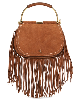 Lauren Ralph Kadın Taba Püsküllü Süet Omuz Çantası Turuncu EU Lauren Ralph Kadın Taba Püsküllü Süet Omuz Çantası Turuncu EU