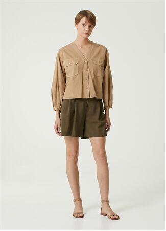 Beymen Club Kadın Kamel Çift Cep Detaylı Gömlek Kahverengi M