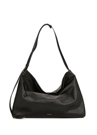 Network Kadın Siyah Logolu Deri Omuz Çantası EU