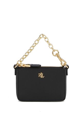 Lauren Ralph Kadın Siyah Logo Detaylı Deri Çanta EU