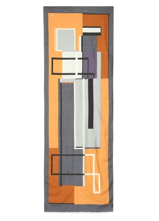 Pal Zileri Erkek Turuncu Desenli Atkı EU