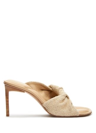 Jacquemus Kadın Bej Geometrik Bantlı Terlik 36 Eu