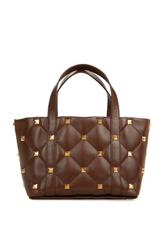 Valentino Garavani Kadın Rockstud Kahverengi Deri Çanta EU