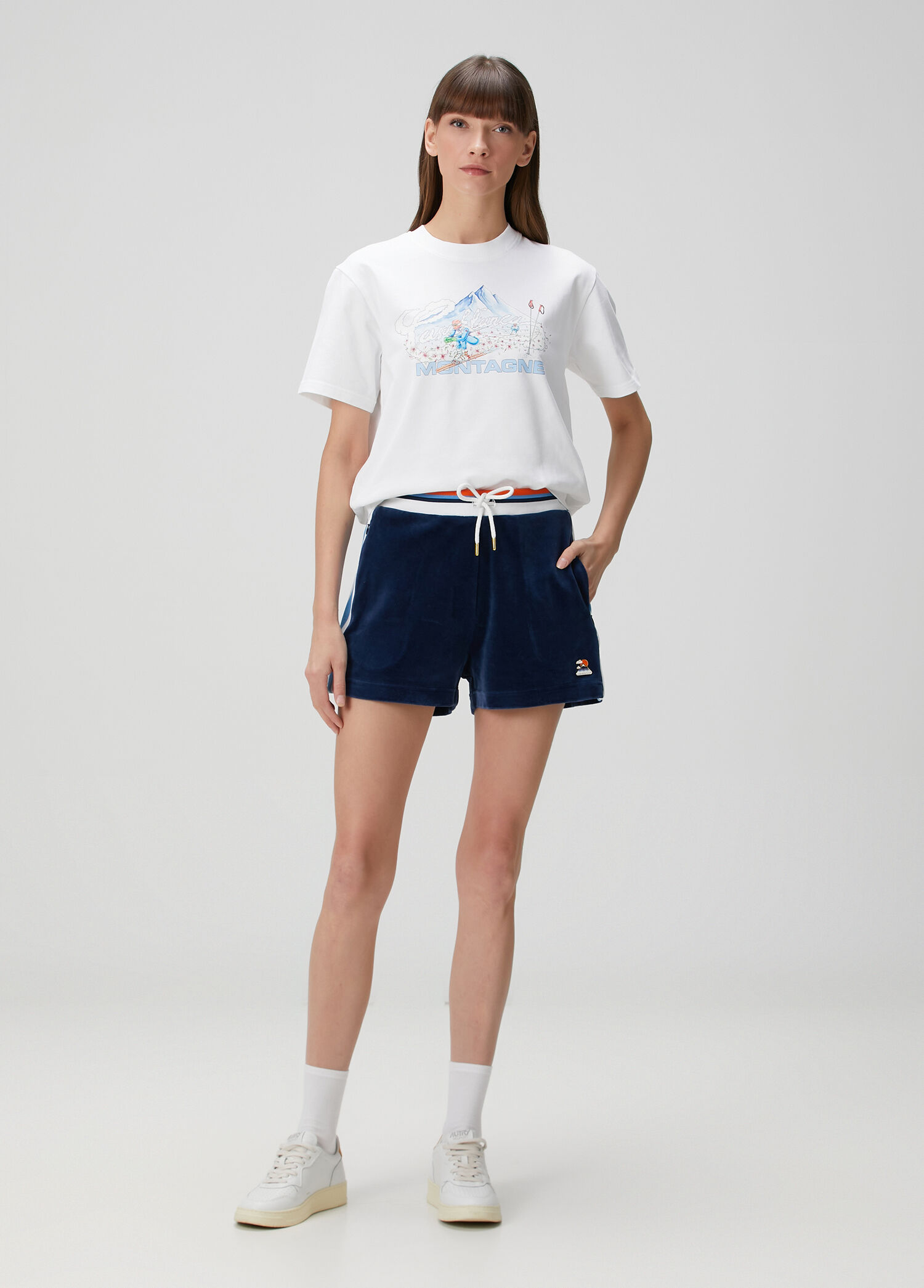 Casablanca - Navy Blue Velvet Shorts