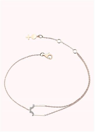 Her Story Kadın Taş Detaylı Altın Rengi Bileklik Kırmızı EU