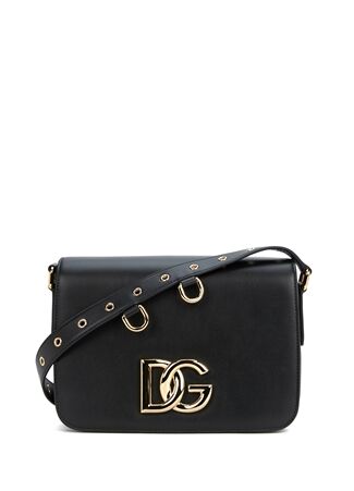 Dolce&Gabbana Kadın Siyah Deri Omuz Çantası EU
