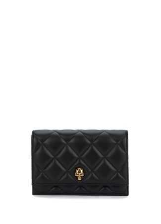 Alexander McQueen Kadın Siyah Logo Detaylı Deri Çanta EU