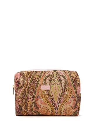 Etro Kadın Pembe Şal Desenli Makyaj Çantası EU Etro Kadın Pembe Şal Desenli Makyaj Çantası EU