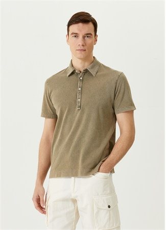 Boglioli Erkek Haki Polo Yaka T-shirt M EU