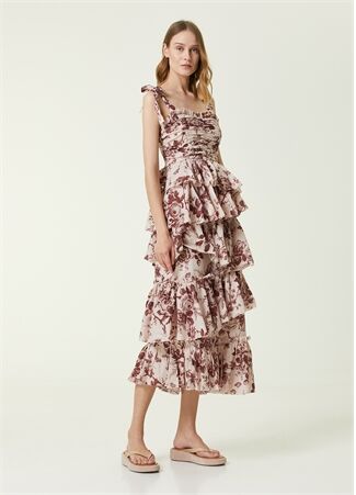 Alemais Kadın Colorblocked Desenli Organik Pamuk Midi Elbise 0 US Alemais Kadın Colorblocked Desenli Organik Pamuk Midi Elbise 0 US