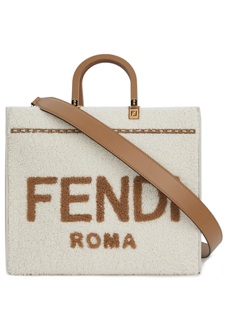 Fendi Kadın Sunshine Medium Beyaz Omuz Çantası Bej EU Fendi Kadın Sunshine Medium Beyaz Omuz Çantası Bej EU