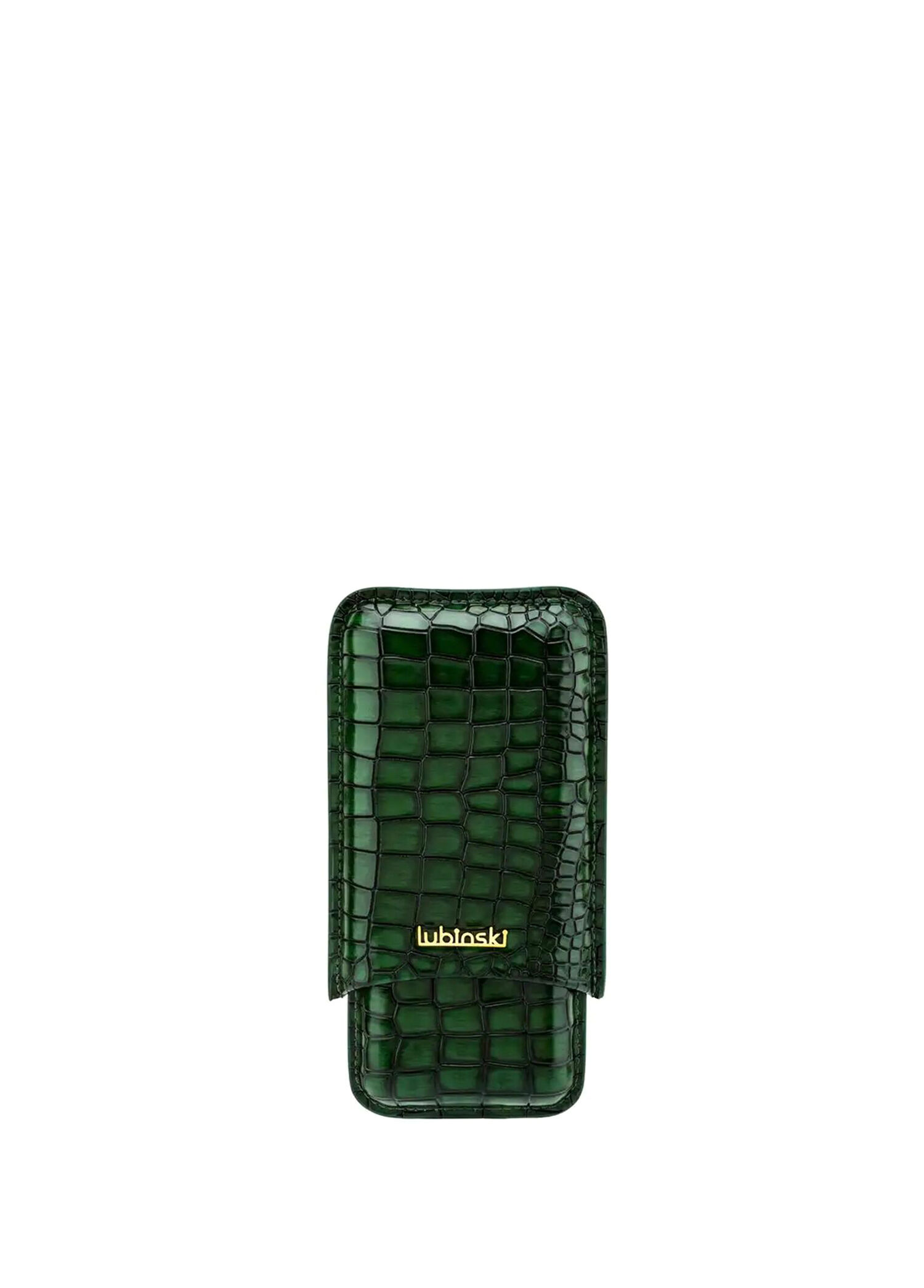 Lubinski - Green Croco Leather 3-Pack 60 Ring Cigar Case