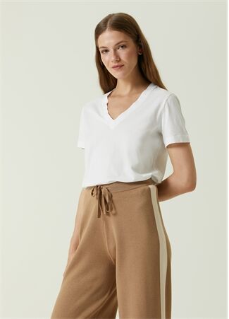 Beymen Club Kadın Beyaz V Yaka Basic T-shirt S