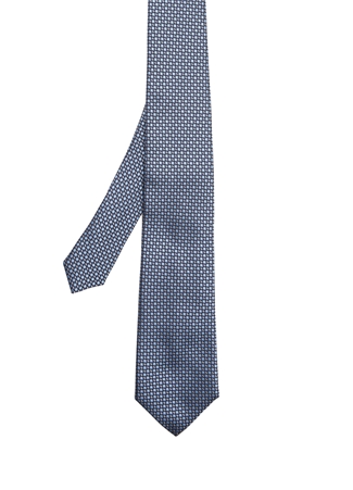 Canali Erkek Mavi Mikro Desenli İpek Kravat EU Canali Erkek Mavi Mikro Desenli İpek Kravat EU