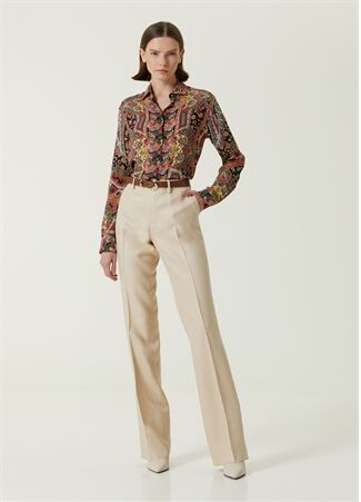 Etro Kadın Bej Boru Paça Pantolon 38 IT Etro Kadın Bej Boru Paça Pantolon 38 IT