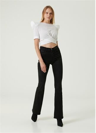 Balmain Kadın Beyaz Omuzları Vatkalı Cropped T-shirt 34 FR Balmain Kadın Beyaz Omuzları Vatkalı Cropped T-shirt 34 FR