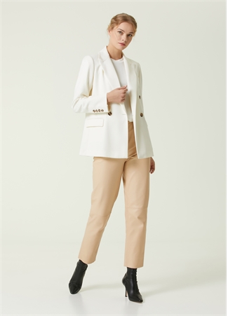 Beymen Collection Kadın Ekru Kruvaze Yün Ceket Bej 42 Beymen Collection Kadın Ekru Kruvaze Yün Ceket Bej 42