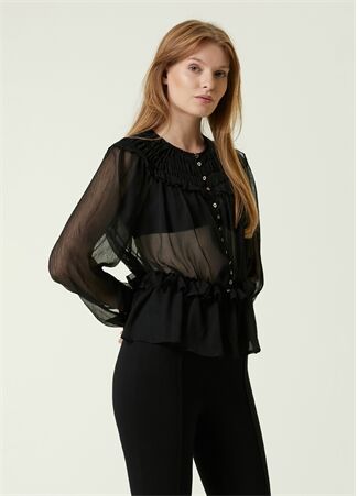 Network Kadın Regular Fit Siyah Gömlek L EU