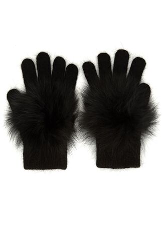 Yves Salomon Kadın Siyah Eldiven EU Yves Salomon Kadın Siyah Eldiven EU