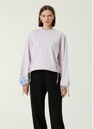 MCQ Kadın Pembe Büzgü Detaylı Sweatshirt S EU