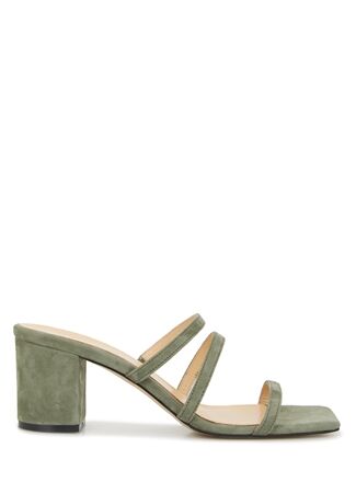 Scenario Kadın Haki İnce Bantlı Deri Terlik 36