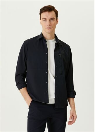 Network Erkek Slim Fit Lacivert Dış Gömlek S EU