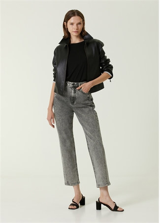 Deep Six Jeans Kadın Isabella Mom Fit Gri Jean Pantolon 27 US