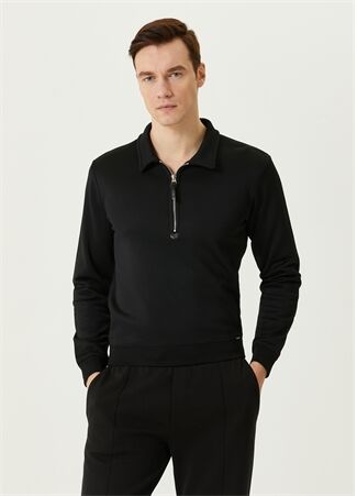 Tom Ford Erkek Siyah Polo Yaka Sweatshirt 54 IT Tom Ford Erkek Siyah Polo Yaka Sweatshirt 54 IT