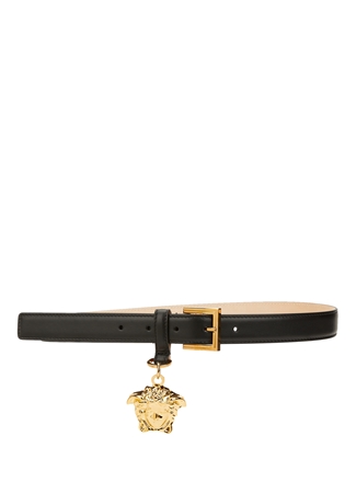 Versace Kadın Siyah Gold Medusa Tokalı Deri Kemer 75 EU Versace Kadın Siyah Gold Medusa Tokalı Deri Kemer 75 EU