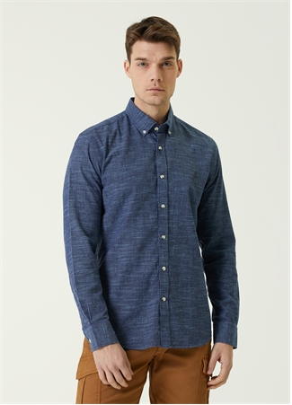 Beymen Club Erkek Slim Fit Lacivert Düğmeli Yaka Keten Gömlek Mavi S Beymen Club Erkek Slim Fit Lacivert Düğmeli Yaka Keten Gömlek Mavi S