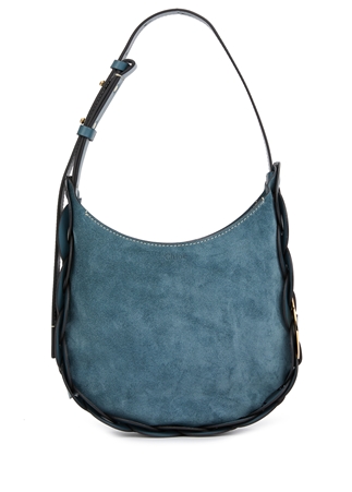 Chloe Kadın Mavi Örgü Bant Detaylı Deri Çanta EU