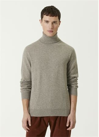 Zegna Erkek Bej Balıkçı Yaka Kaşmir Kazak 48 IT