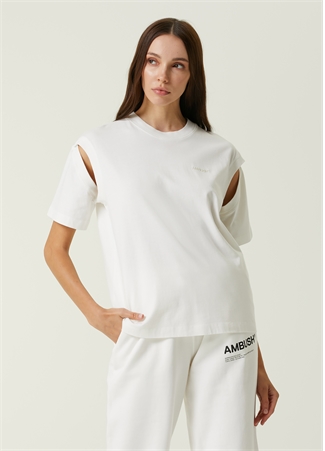Ambush Kadın Beyaz Lazer Kesim Detaylı Logolu T-shirt L EU Ambush Kadın Beyaz Lazer Kesim Detaylı Logolu T-shirt L EU