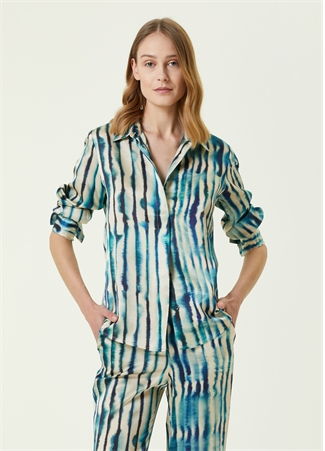 Anim Kadın Zonia Batik Desenli İpek Gömlek XS EU Anim Kadın Zonia Batik Desenli İpek Gömlek XS EU