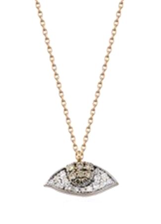 Baguette Kadın Göz Formlu Altın Rengi Kolye EU