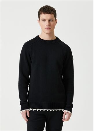 Balmain Erkek Siyah Logo Detaylı Kazak S EU