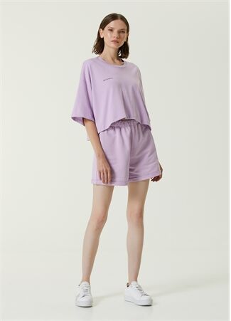 Academia Kadın Lila Logolu Şort Mor XS