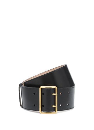 Alexander McQueen Kadın Siyah Deri Kemer 80 EU