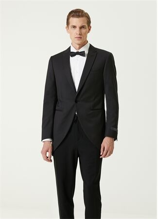 Pal Zileri Erkek Siyah Kırlangıç Yaka Yün Ceket 48 IT